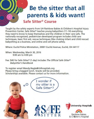 Safe Sitter Course Enroll Now | Euclid Police – 545 E 222nd St – 216 ...